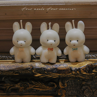 《兔叽熊》香薰蜡烛可爱公仔盲盒少女伴手礼fourmealsfourseasons