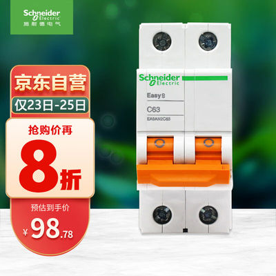 施耐德电气空气开关家用微型断路器双进双出家用总闸2PC63AEA9系