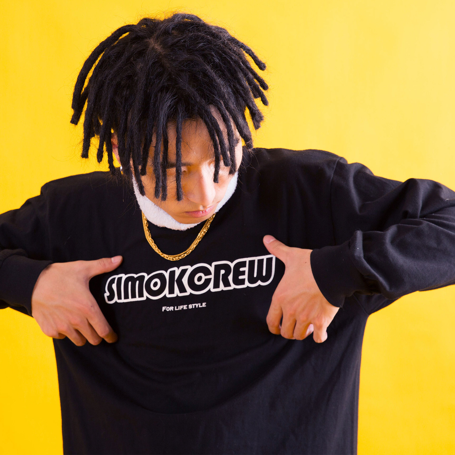 斯摩克SIMOK秋冬新品简约LOGO常青系列潮流宽松长袖T恤男女_虎窝淘