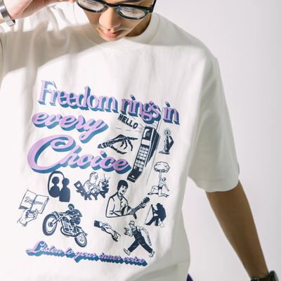 DAKYAM短袖美式男女印花T恤