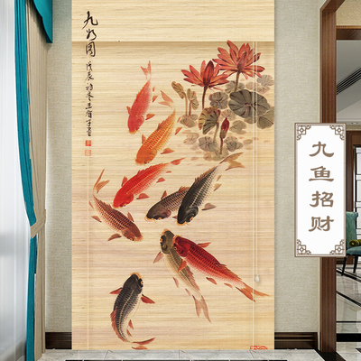 遮光卷帘新中式客厅定制隔断窗帘