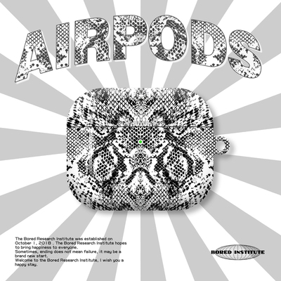 不规则黑白蛇纹欧美复古简约亚文化适用于AirPods3代耳机壳AirPodsPro第二代/一代保护套光面硬壳AirPods4代