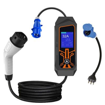 新能源便携式充电枪32A7KW巴西插转接充电器家用随车充交流充电枪