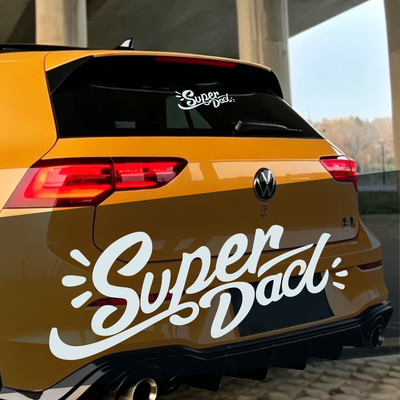 超级奶爸Super dad 汽车改装后挡风玻璃三角窗车身装饰车贴贴花