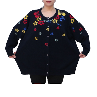 金沃羊加肥胖妈妈宽松中老年毛衣