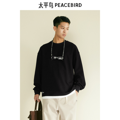【eye-c合作系列】太平鸟男装华夫格圆领卫衣24秋上衣 B2CRE3132