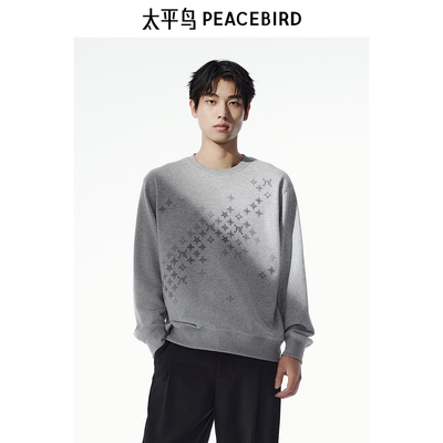 【商场同款】太平鸟男装卫衣24秋季新款星星印花宽松潮 B1CRE3210