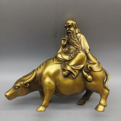 复古铜老君骑牛老子出关铜太上老君铜像纳福家居装饰摆件