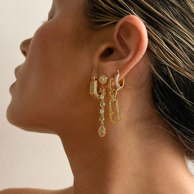 LUVAJ几何六边形耳环女