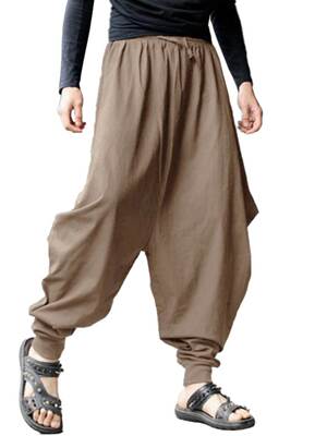 Men Harem Pants Cotton Linen Loose Baggy Trouser Gypsy Pants