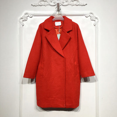 名G系列 D86401 时尚长款毛呢外套品牌女装折扣颦薪