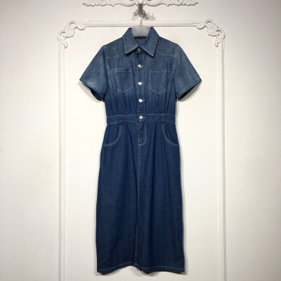 容悦 8343S064 时尚牛仔连衣裙品牌女装折扣颦薪