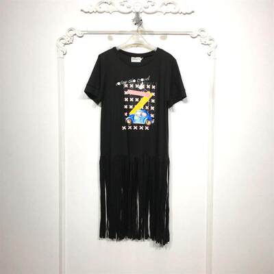 潮系列 D85211 时尚连衣裙品牌女装折扣颦薪