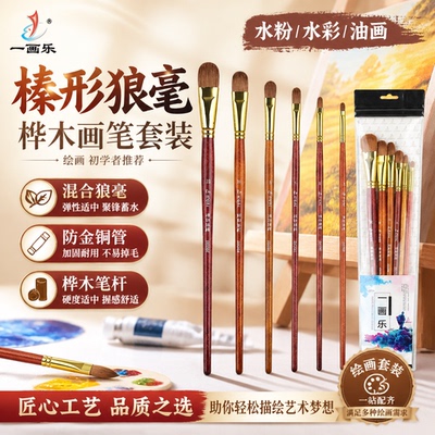 一画乐DS588贡品榛形狼毫画笔水粉水彩画笔油画笔套装厂家直销 