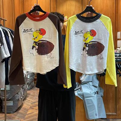 Garment时尚拼色插肩其他长袖T恤