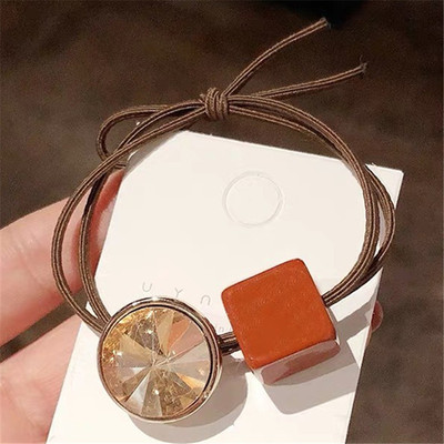 韩国东大门头绳日系水晶圆钻气质