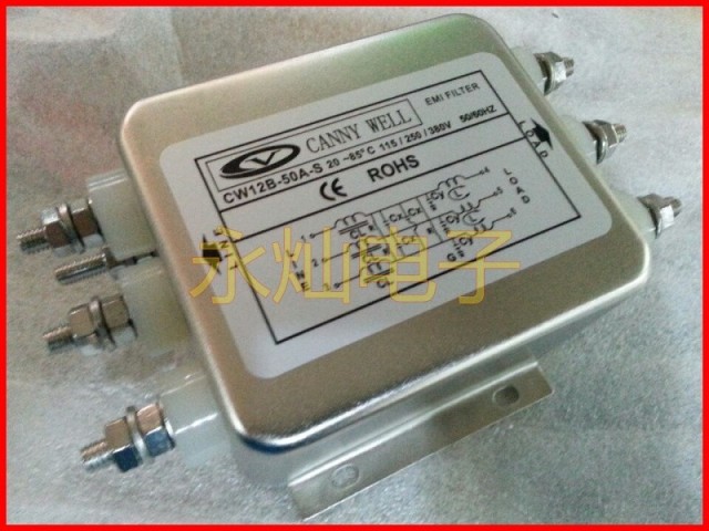 永灿电子:CANNY WELL CW12B-50A-S 50A380V高档电源滤波器镙丝脚