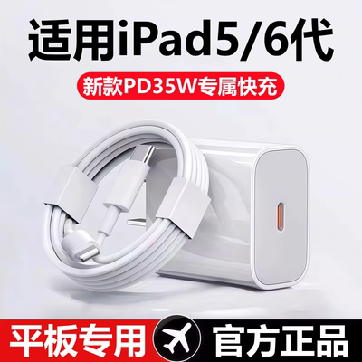 适用iPad5/6代充电器头苹果平板6代快充线35W原线装ipad5代充电头