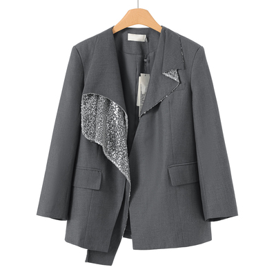 1199西湖阁老【栖】春装 重工串珠亮片宽松开衫西装外套765