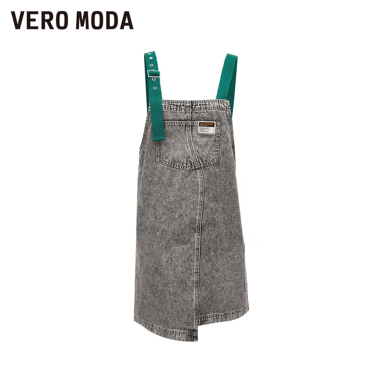 Vero Moda连衣裙2023夏季新款街拍风复古灰色牛仔背带裙子女 _虎窝淘