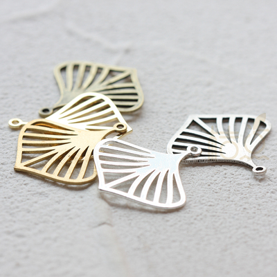 黄铜扇子树叶几何图形diy饰品