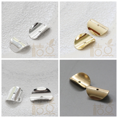 DIY饰品黄铜配件15.15*11mm 凹片 扭片 波浪片 铜片 (4029C)