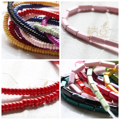 diy饰品配件染色松石长方条碟片