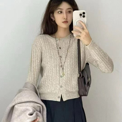 【商场同款】MM麦家2025秋冬新款原绒米羊绒衫针织开衫5GA133271