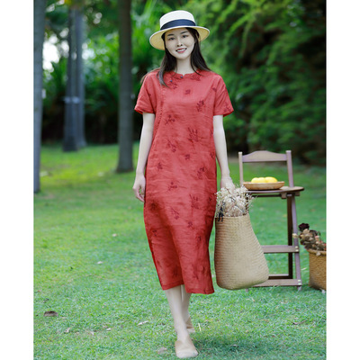 新款文艺棉麻女装夏季高端复古