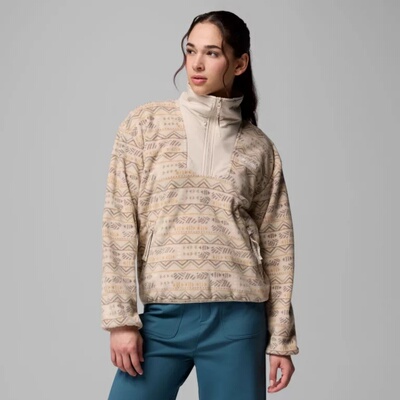 哥伦比亚女户外休闲保暖抓绒衣