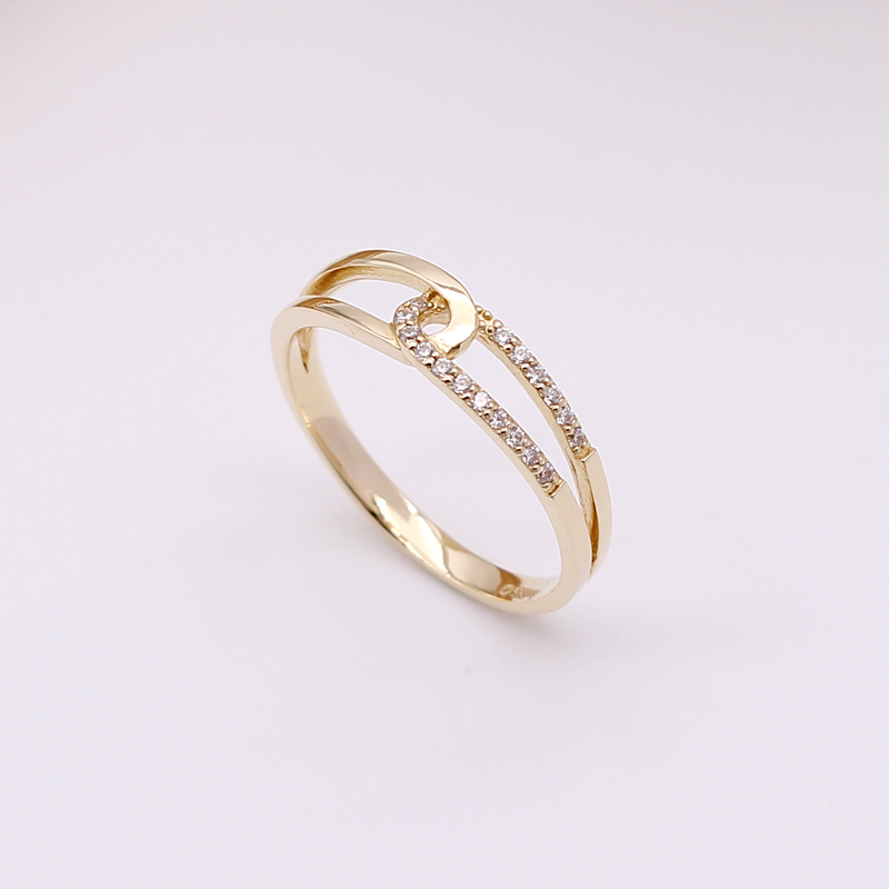 吉恩希韩国纯14K金AU585时尚女戒指夏季新款百搭休闲彩金女指环_虎窝淘