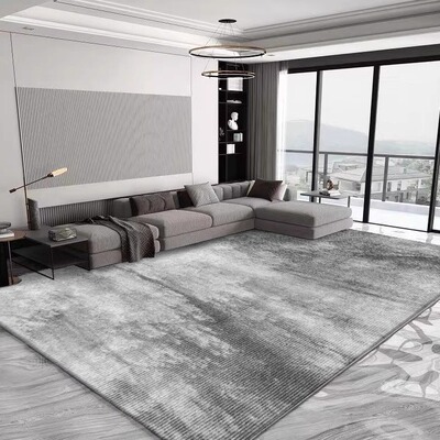 Grey living room carpet, bedside carpet, anti slip