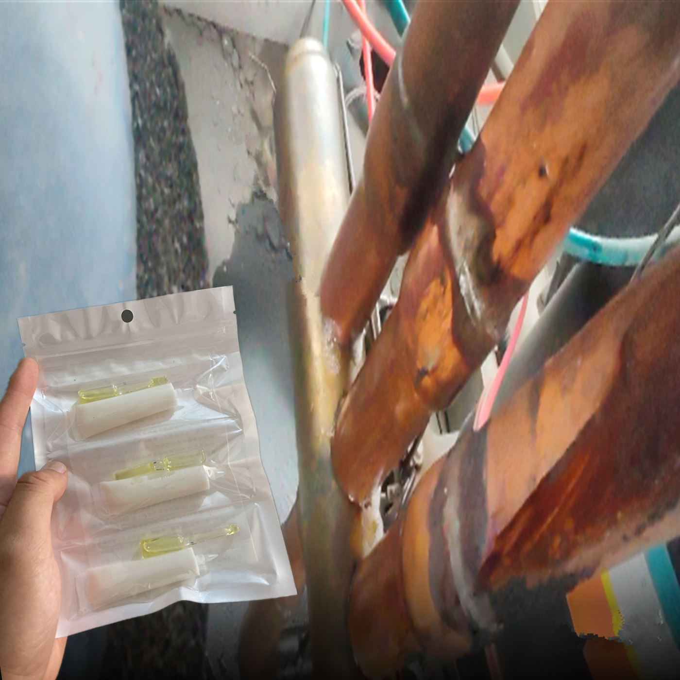 外机冷凝器管路漏制冷剂修补胶 工业抗压耐寒空调冰箱铜铝管强力