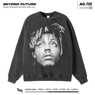 做旧情侣装水洗美式复古卫衣圆领