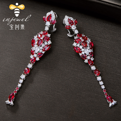天然红宝石耳环宝创集宴会晚装