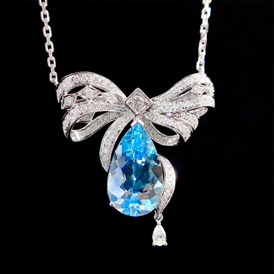 海蓝宝石宝创集天然海蓝宝石项链