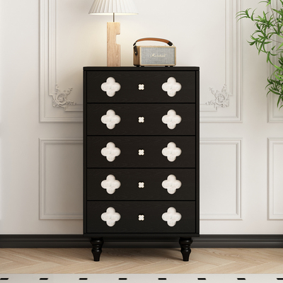 法式五斗柜实木卧室抽屉柜中古风斗柜贝壳柜五斗储柜储物柜边柜