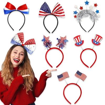 Pentagram Independence Day Headwear Sequin Heart US National
