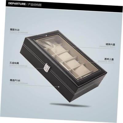 12 Watch Jewelry Display Storage Holder Case Grids Box Gift