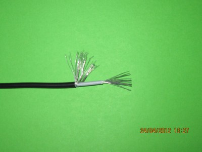 UL1185AWM 22AWG 单芯屏蔽线 信号线 天线 1芯1地 缠绕式音频线