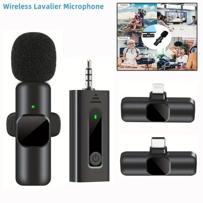 New Wireless Lavalier Microphone Portable Audio Video Record