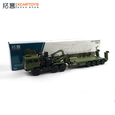 拓意1/64泰安TA4360重型平板运输车卡车仿真合金车模型收藏摆件