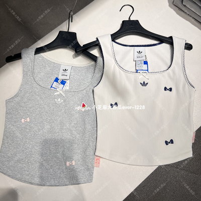 adidas三叶草缀蝴蝶结无袖背心