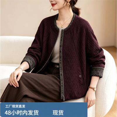 中年妈妈春装短款休闲夹