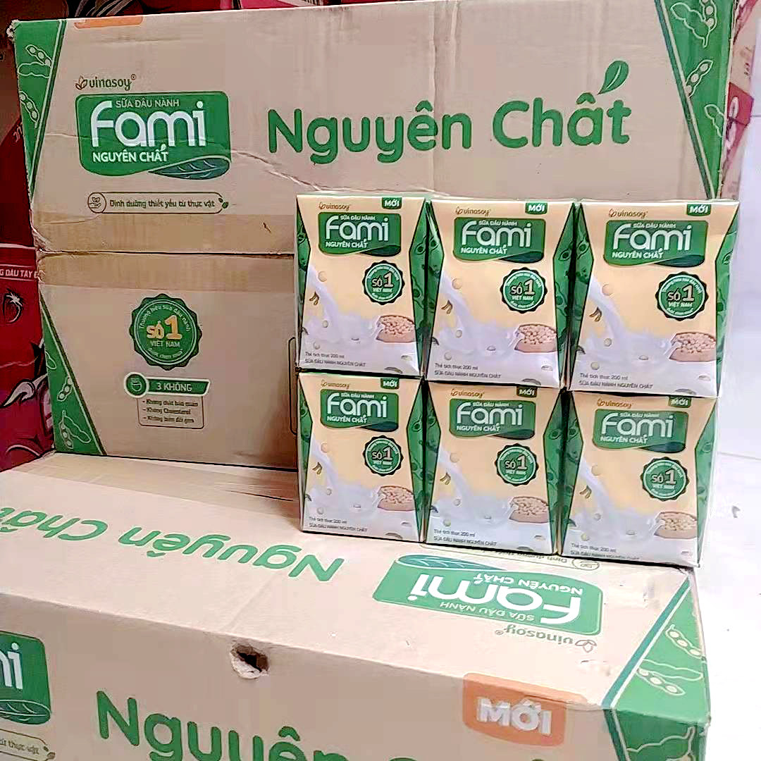 越南fami原味豆奶200ml*6盒植物早餐豆奶sua dau nanh饮料整箱_虎窝淘