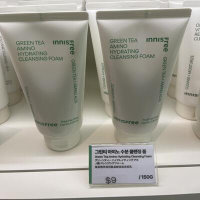 韩国正品韩文进口悦诗风吟绿茶精粹平衡洁面乳保湿补水温和150ml