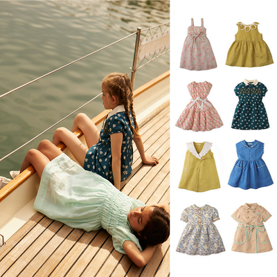 gingersnaps SS25 春夏儿童花边领 碎花连衣裙 格子吊带裙