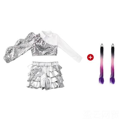 正品女性童秀潮服时儿尚个六一童演出走服套装少儿爵士舞服装酷女