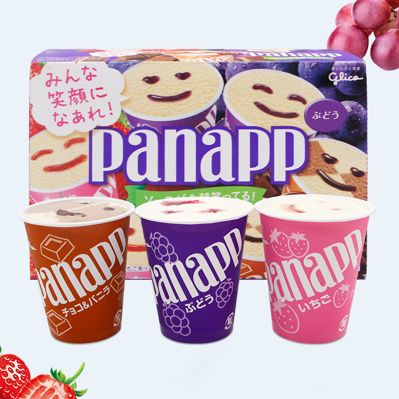 日本固力果冰淇淋panapp网红冰激凌巧克力香草葡萄草莓牛奶雪糕_虎窝淘