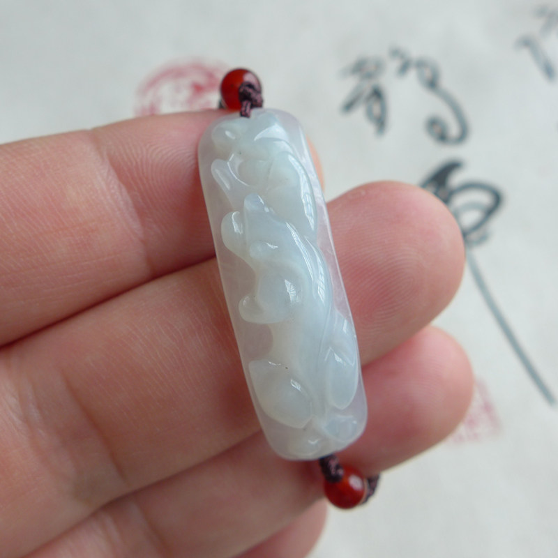 翡翠珠宝貔貅手牌福寿牌平安如意招财路路通飘花阳绿色缅甸天然A